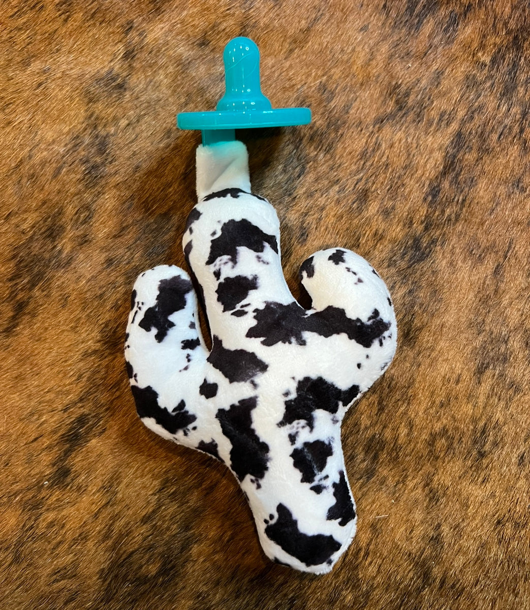 Cow print cactus baby pacifier – Six shooter boutique